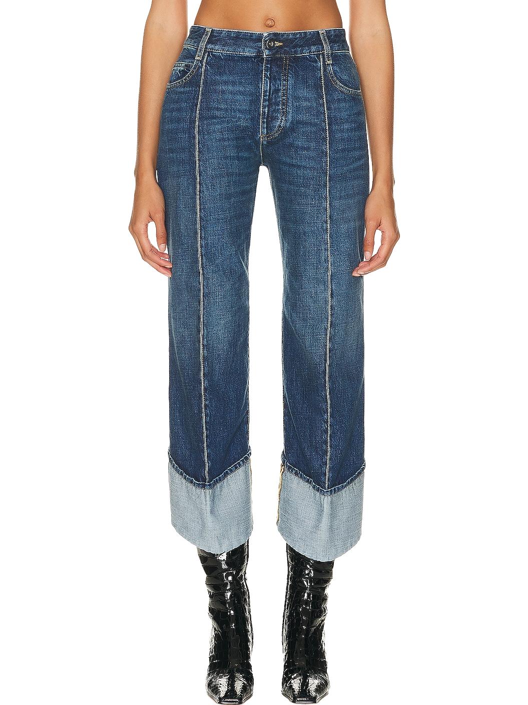 BOTTEGA VENETA Medium Indigo Straight Leg Jeans